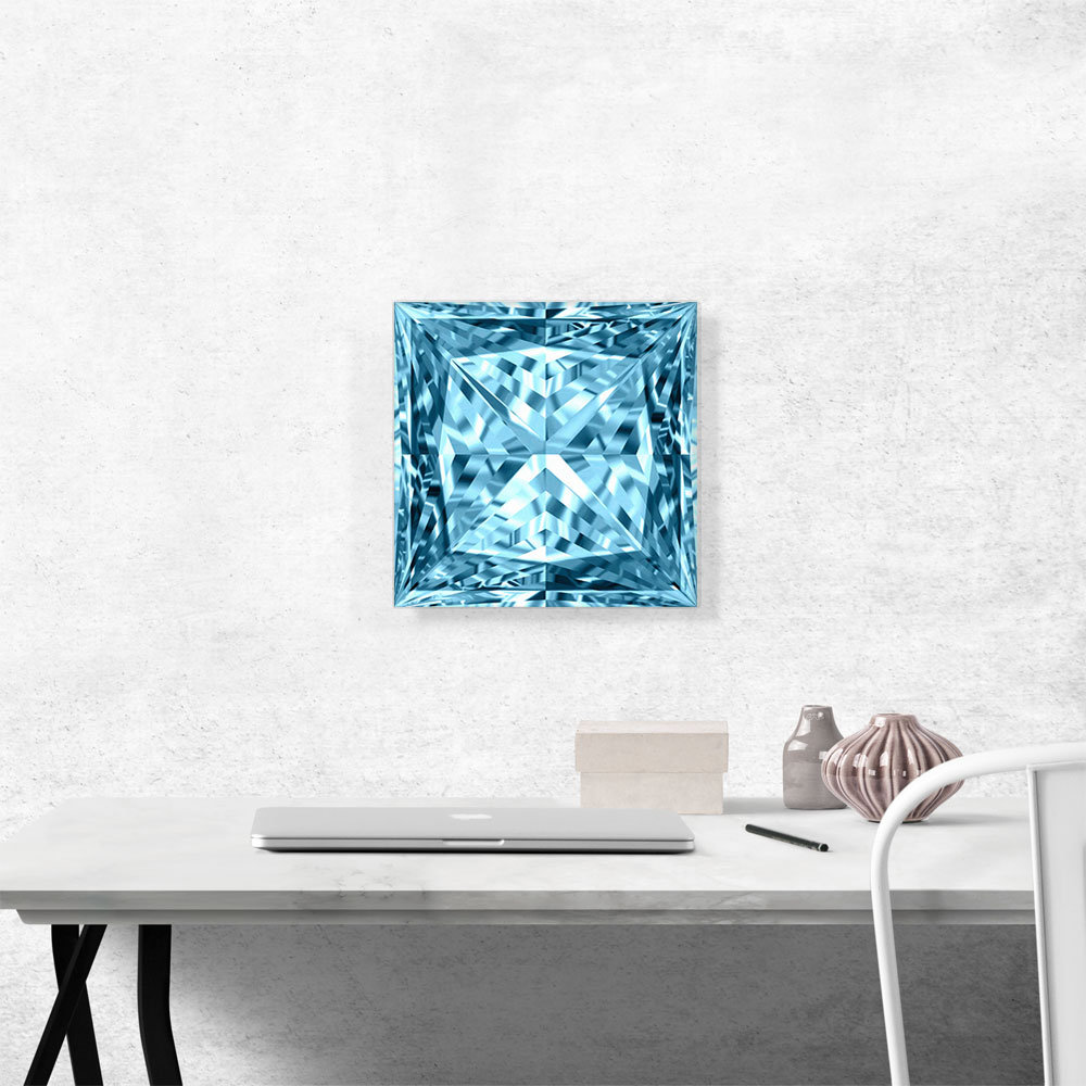 ARTCANVAS Baby Blue Princess Cut Diamond Jewel Canvas Art Print ...