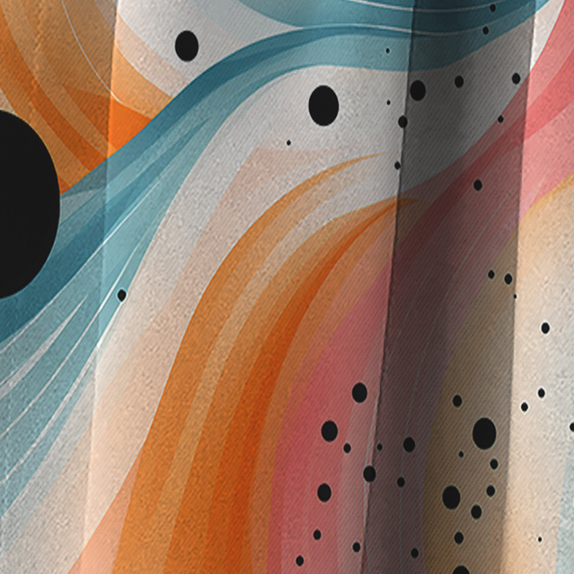 Design Art Nomadic Whirls Polka Dots Pattern - Abstract Curtain ...