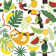 Harriet Bee Pattern With Tropical Animals by Nataka - Wrapped Canvas ...
