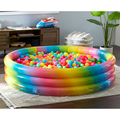 Intex 58449EP Rainbow Ombre 3 Ring Round Inflatable Kids Outdoor ...