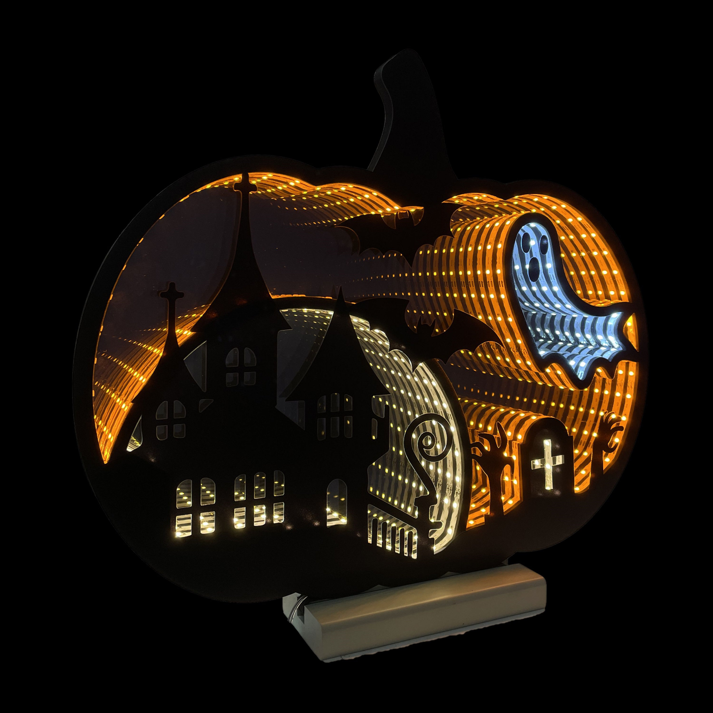 The Holiday Aisle® 15" Infinity Halloween Pumpkin | Wayfair