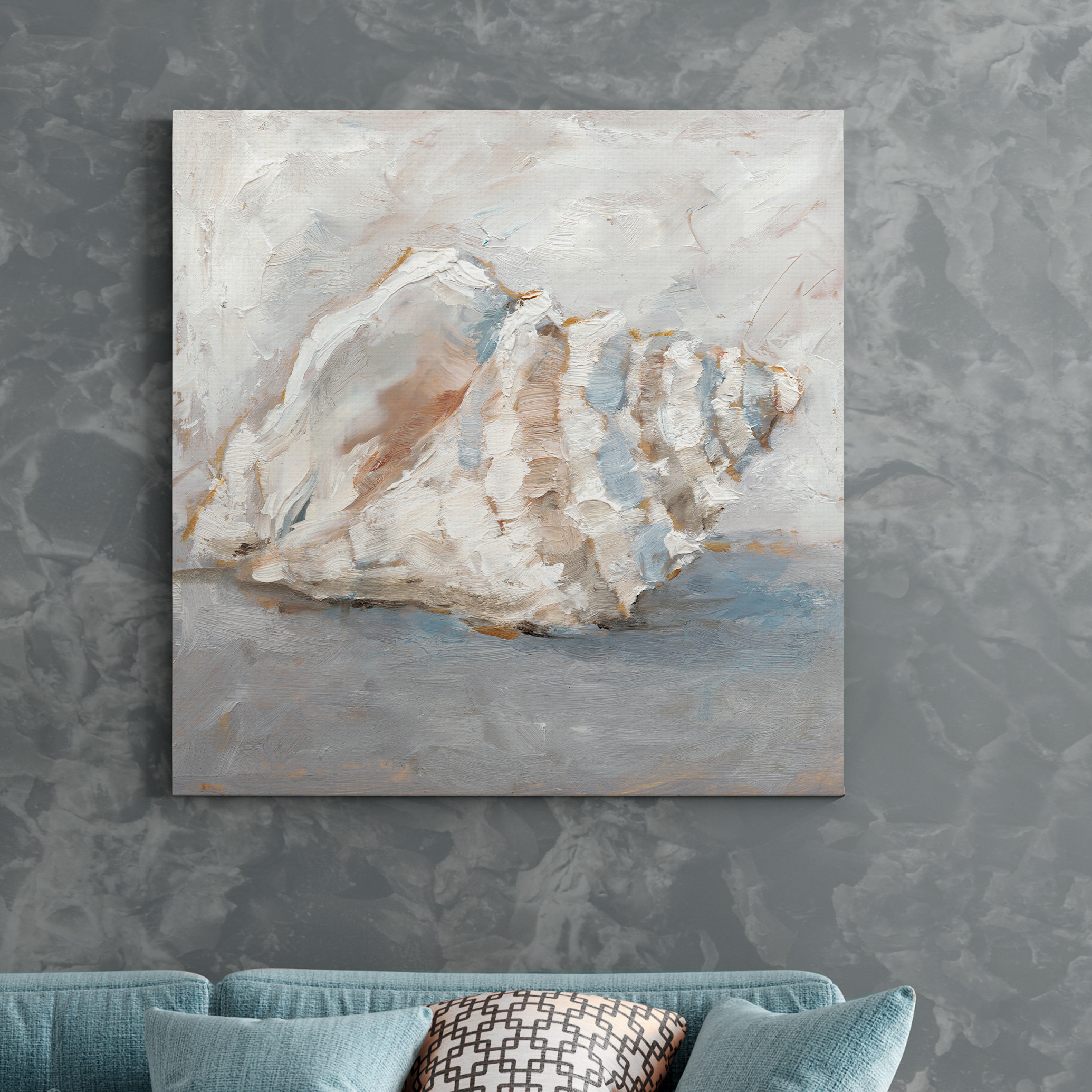 Millwood Pines 'Blue Shell Study II' - Wrapped Canvas Painting Print ...