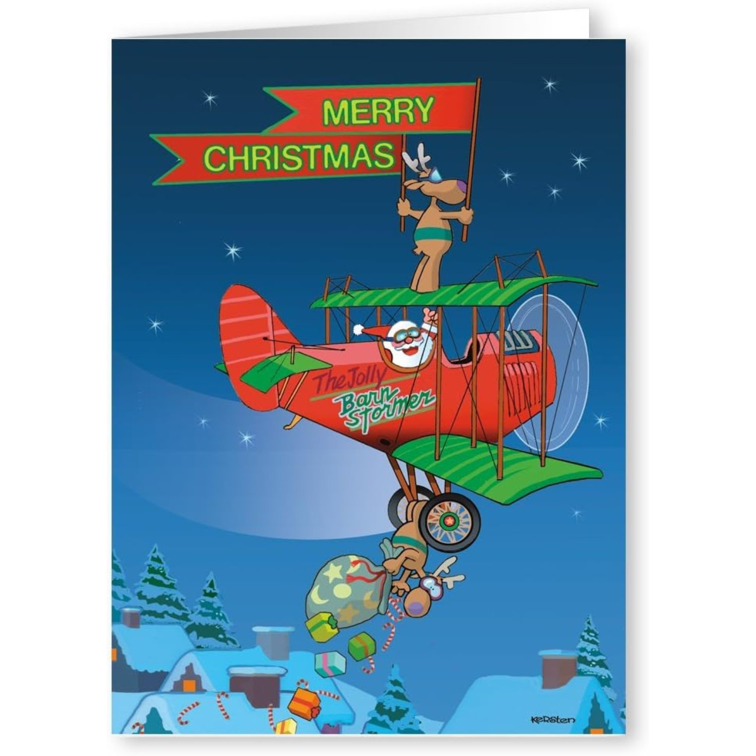 The Holiday Aisle® - Merry Christmas Biplane 18 Aviation Cards ...