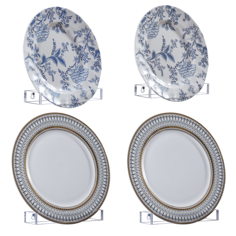 Winston Porter 4 Piece Decorative Clear Acrylic Plates Wall Display ...