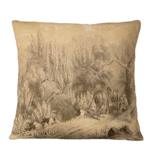 Bless international Vintage Cowboys In The West - Coussin décoratif à ...