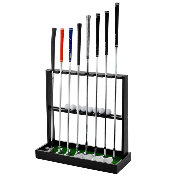 Arlmont & Co. Wooden Golf Putter Stand, Golf Club Holder Stand Floor ...
