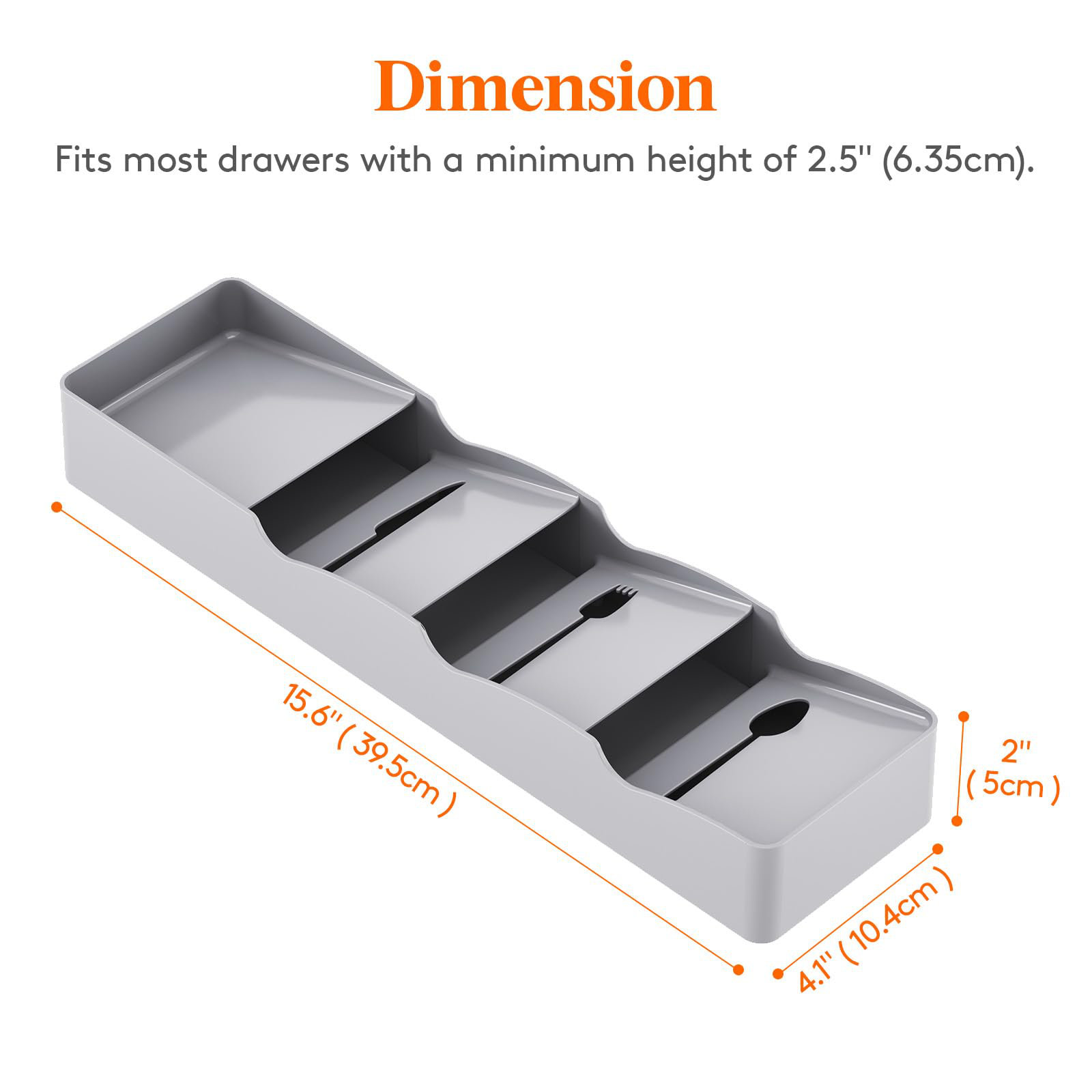 Rebrilliant Compact Flatware Drawer Organizer, Narrow Silverware Tray ...