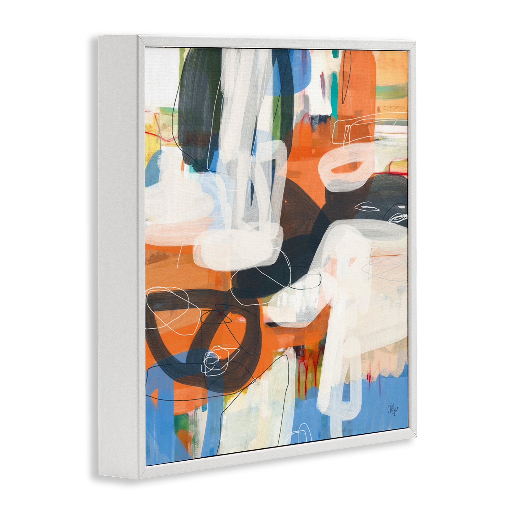 Stupell Industries Abstract Squiggle Distortion Framed Giclee Art by ...