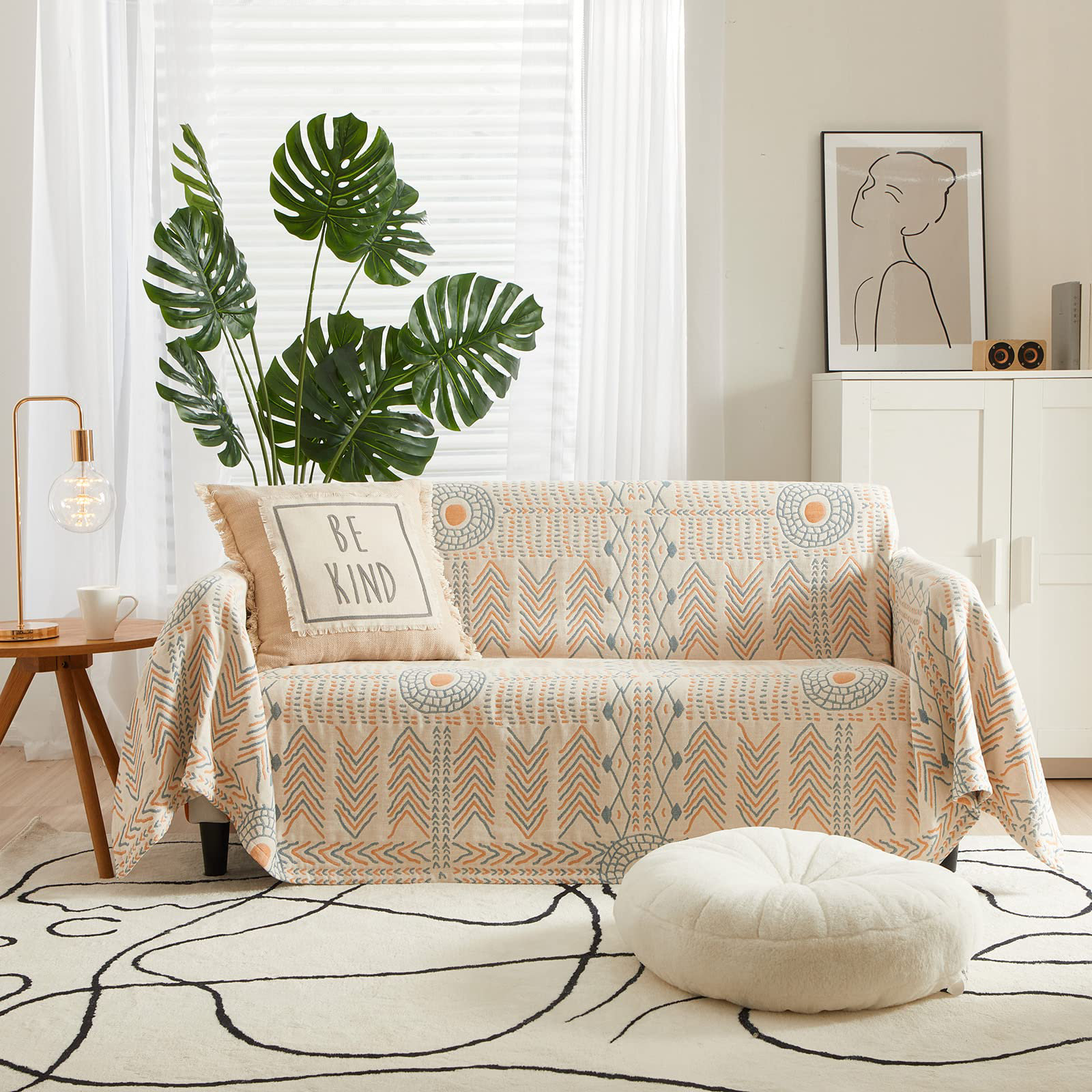 MIBOPA Boho Couch Cover Small Furniture Covers | Wayfair