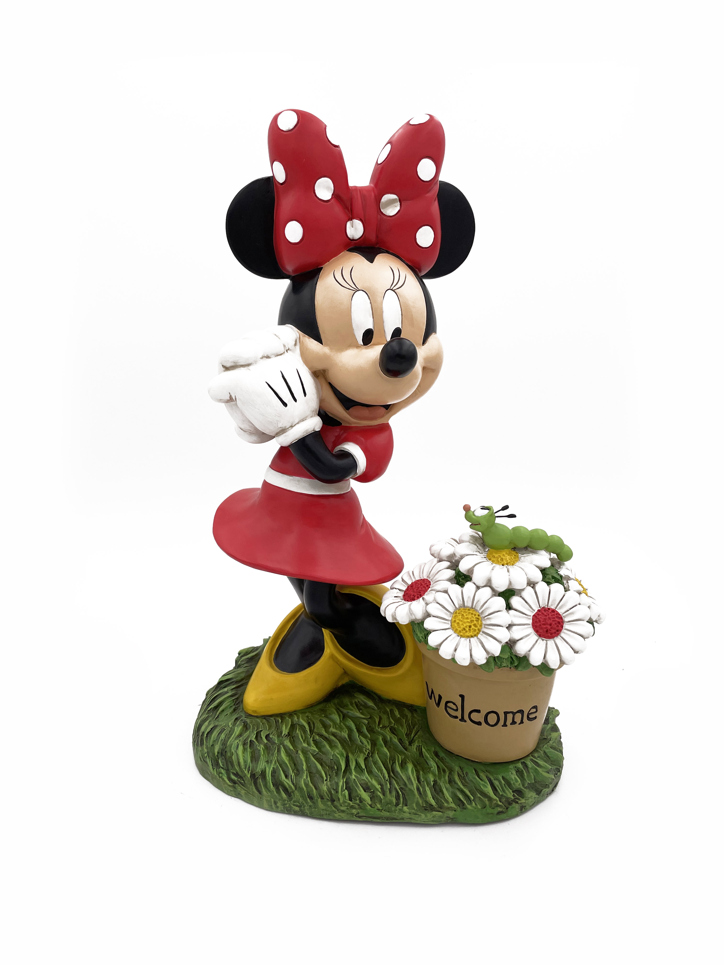 Back Yard Glory Disney Minnie Mouse Welcomes Caterpillar Garden Statue ...