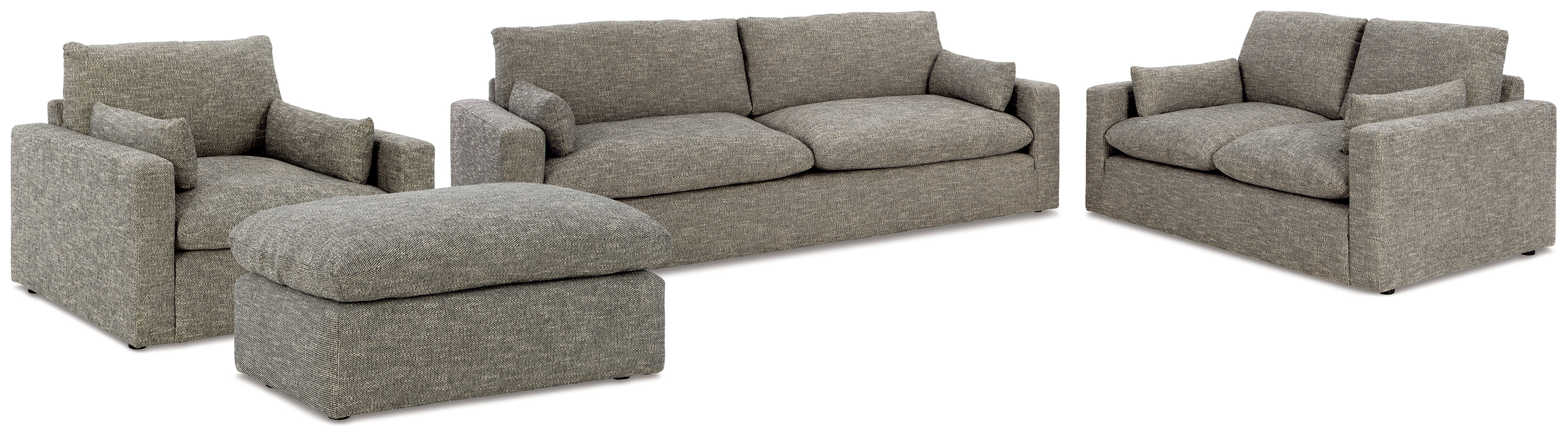 Hokku Designs Dramatic Sofa, Loveseat, Oversized Chair and Ottoman ...