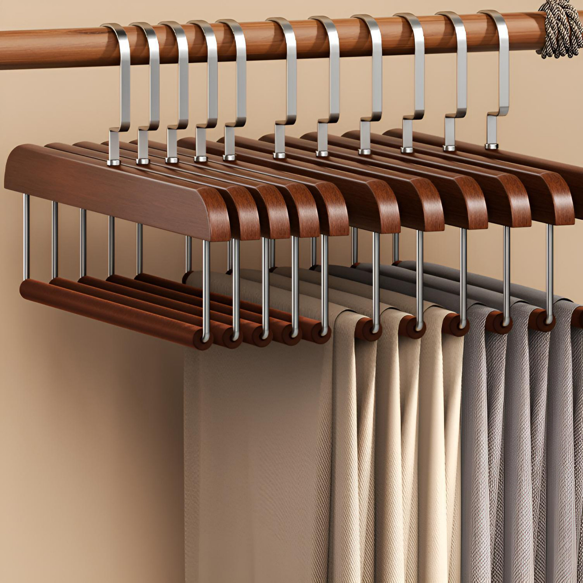 Rebrilliant Flocked Wooden Hangers - No Slip Luxury Solution For ...