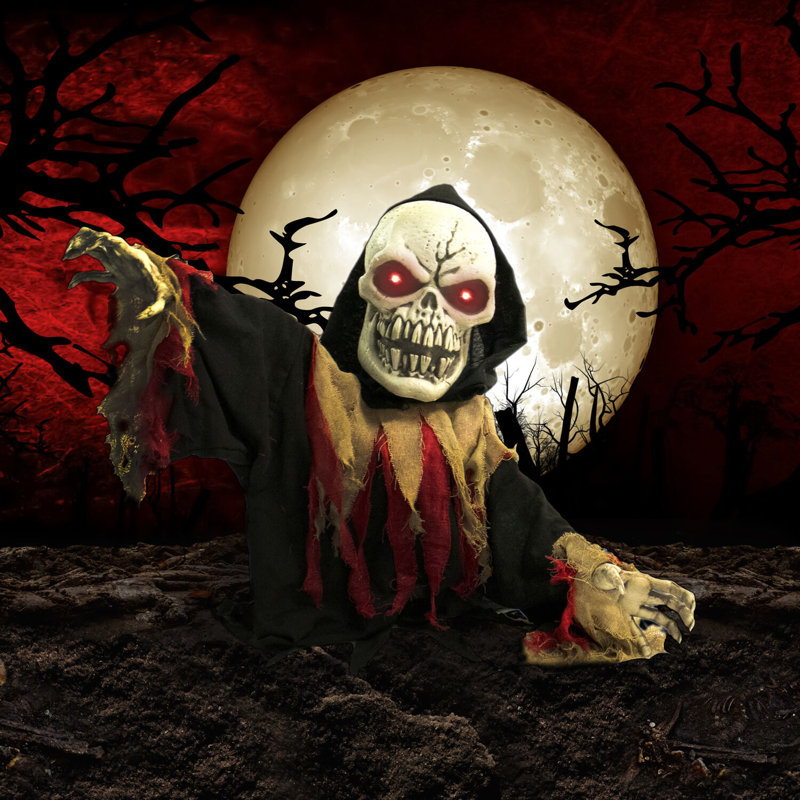 Haunted Hill Farm Animatronic Reaper Figurine | Wayfair