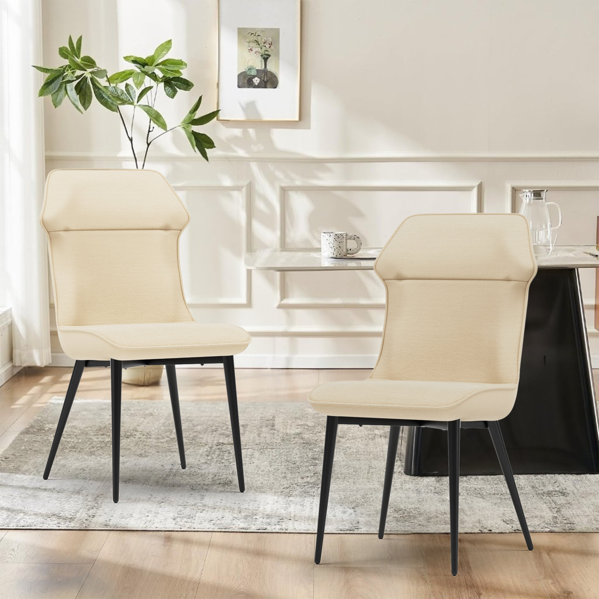 Latitude Run® Amall Unfinished Linen Solid Back Side Chair & Reviews ...