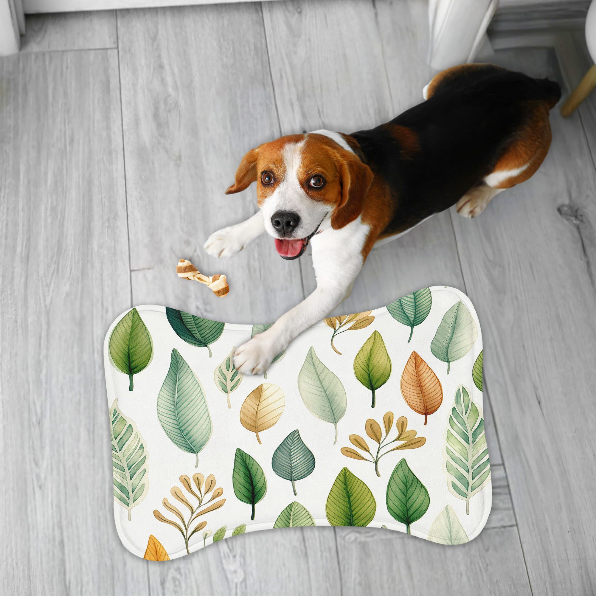 MentionedYou Green Leaves - 1 Piece Bone Shape Feeding Mat | Wayfair