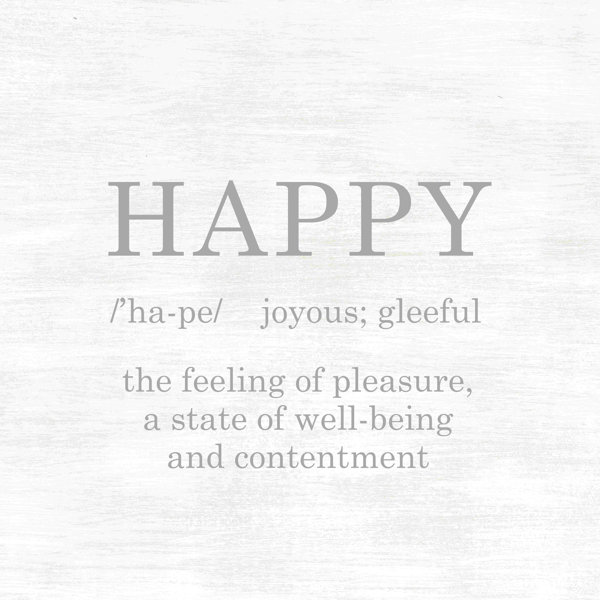 Trinx Happy Definition On Canvas Print | Wayfair