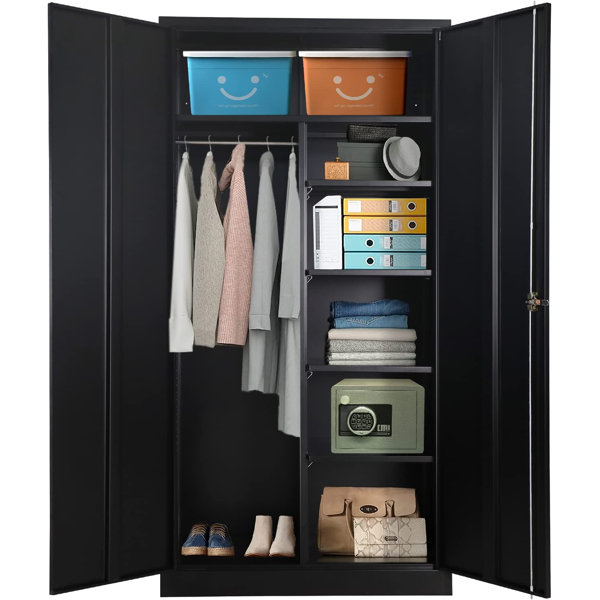 Inbox Zero Knixon 5 - Tier 2 - Section Metal Armoires & Wardrobes ...