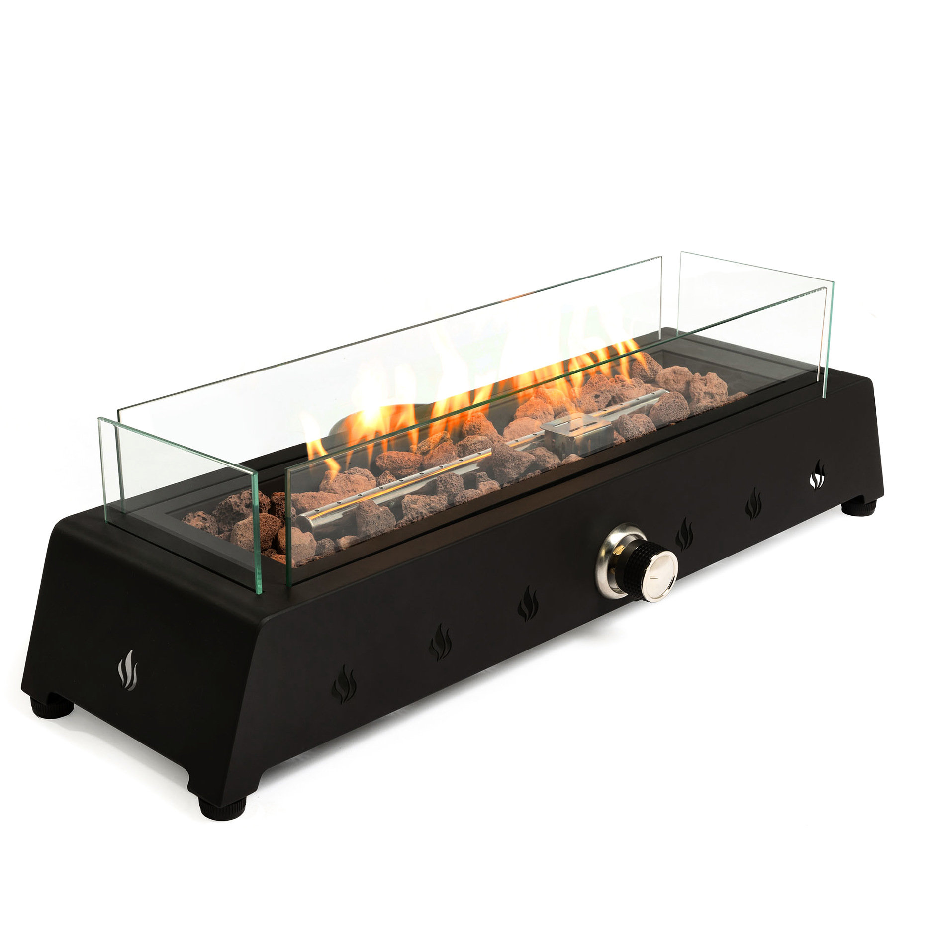 Latitude Run® Portable Fire Pit, 28 Inch, With Lava Rocks And ...