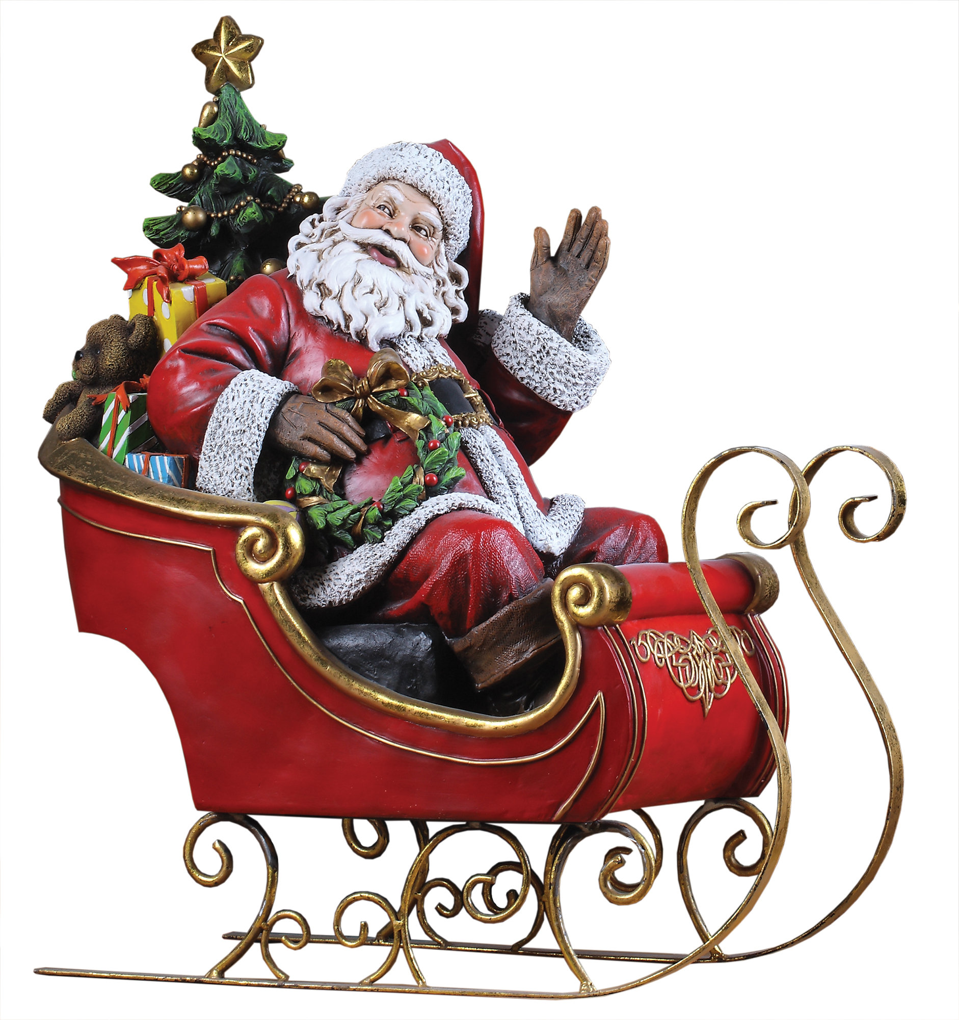 The Holiday Aisle® Santa on Sleigh & Reviews | Wayfair