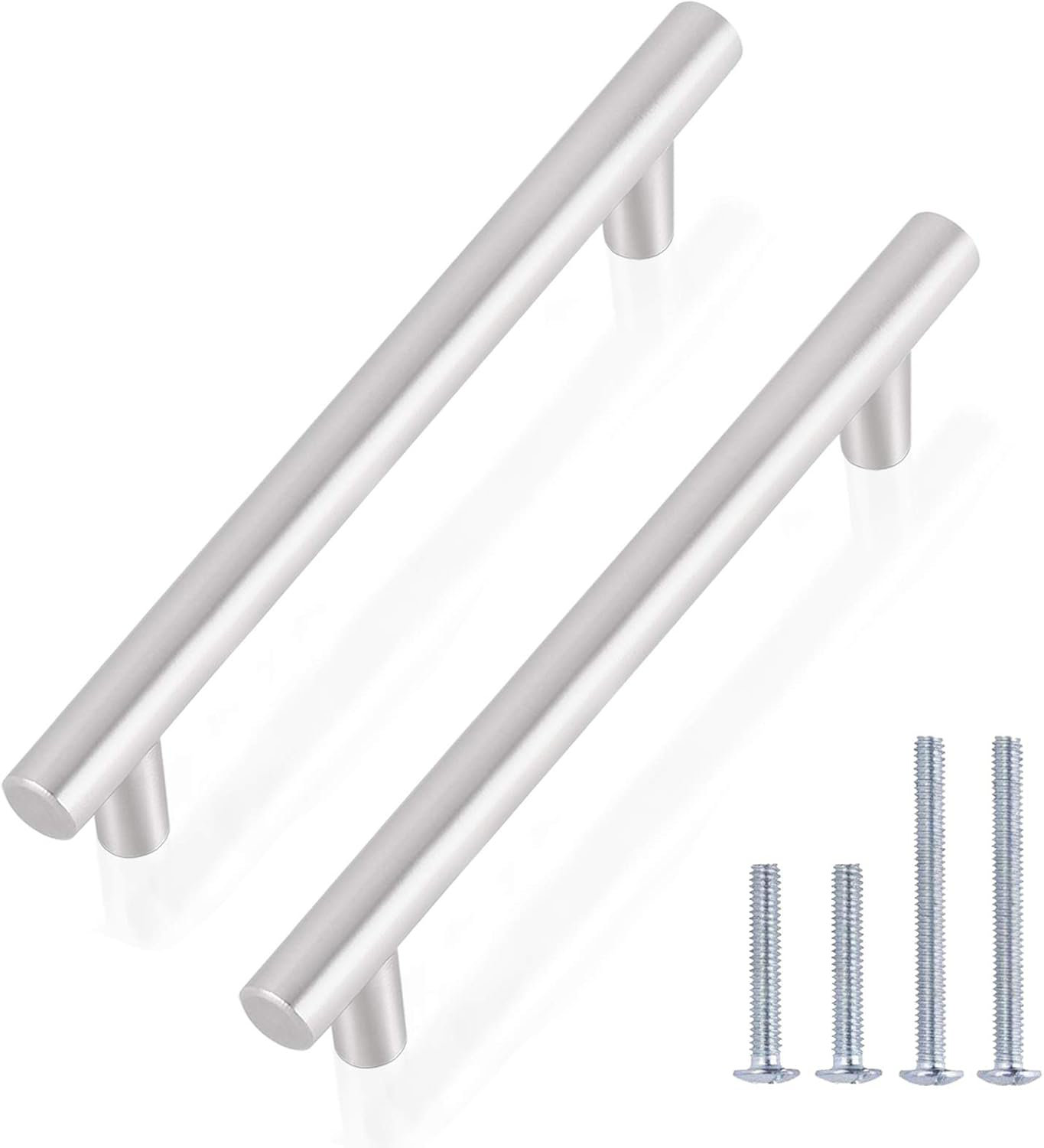Amzico Brushed Nickel Cabinet Handles, 5-Pack 7-1/2" Hole Centers, 10 ...