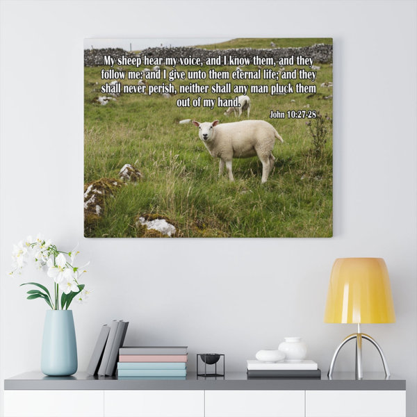 Trinx Hear My Voice John 10:27-28 Christian Wall Art Bible Verse Print ...