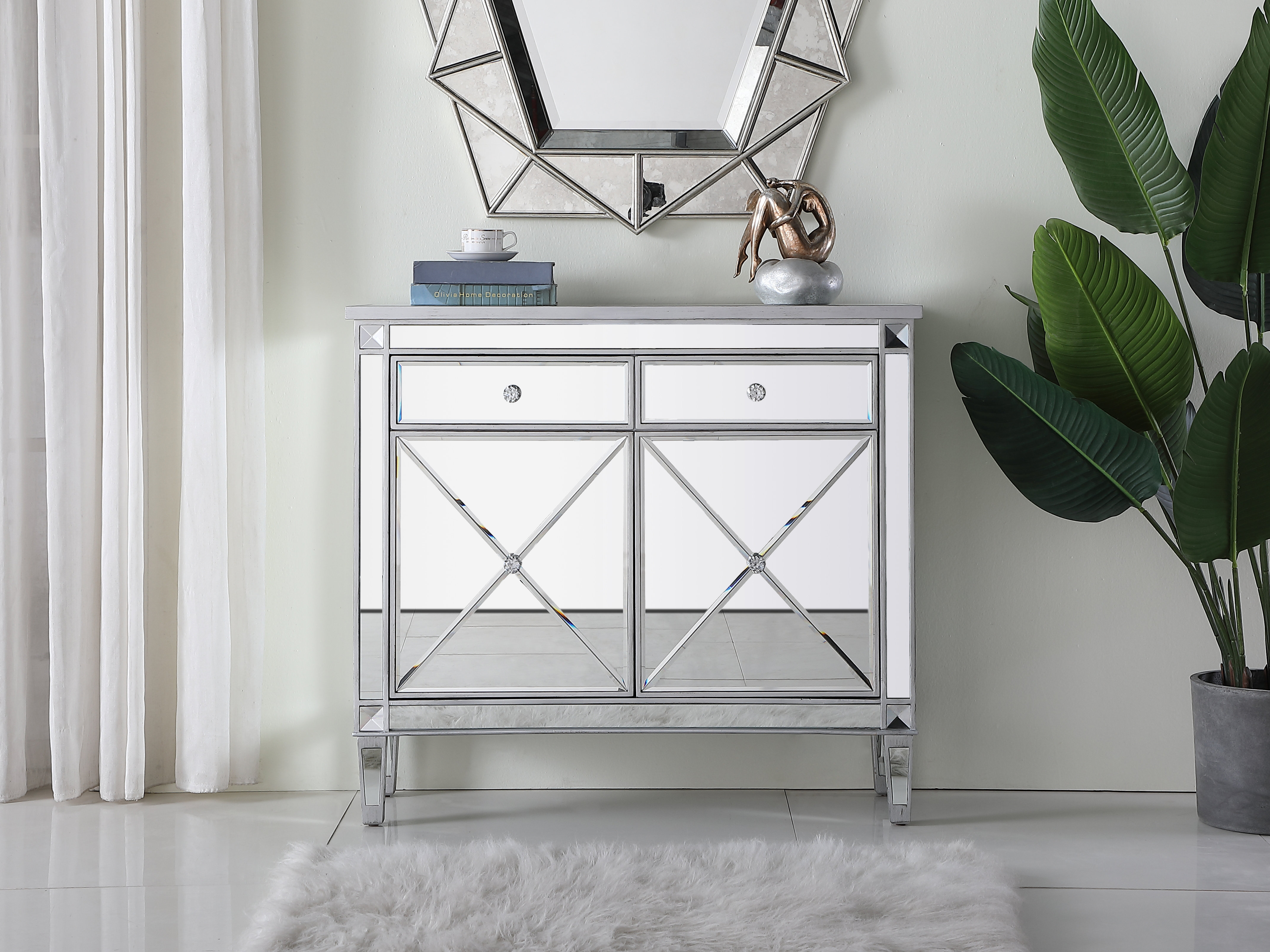 Prestige Cosmo 2 Door Mirrored Accent cabinet "& Reviews" - Wayfair Canada