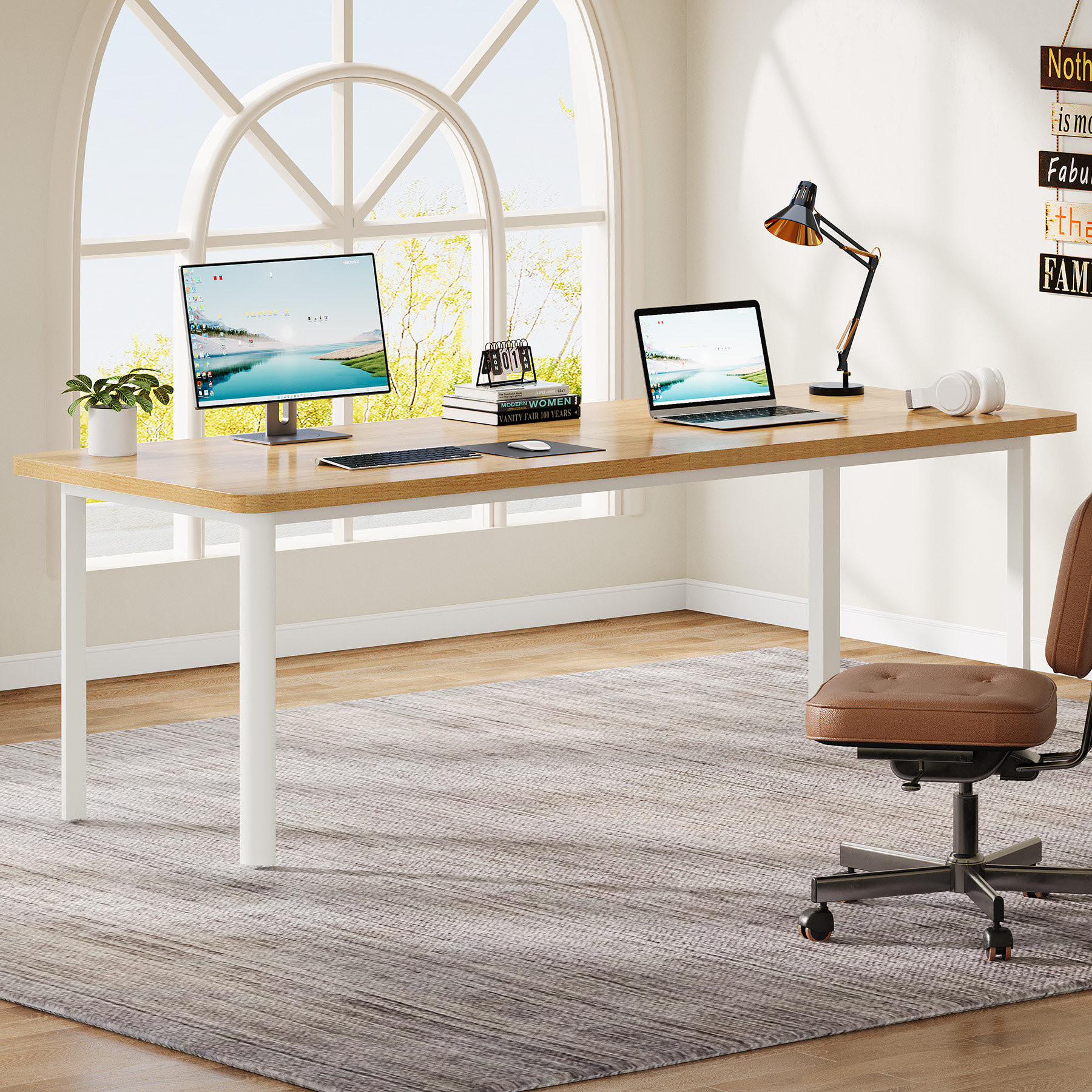 BLUEBELL 78.74-Inch Long Computer Desk for 2 People | Wayfair