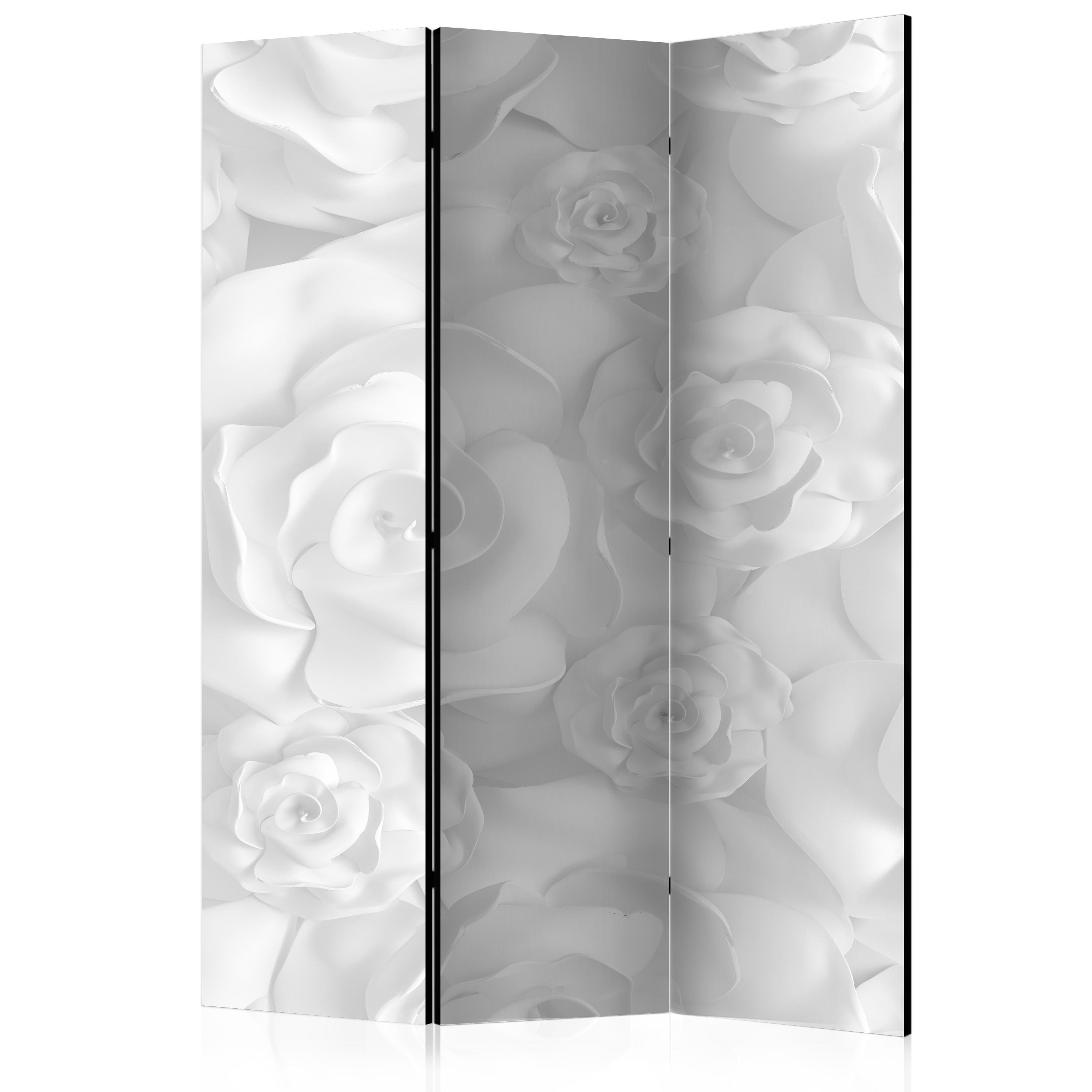 East Urban Home Plaster Flowers 53'' W x 68'' H 3 - Panel Solid Wood ...