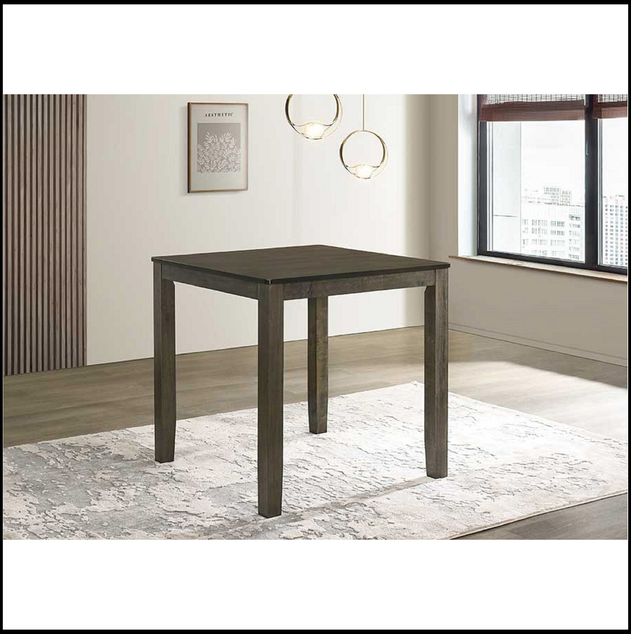 Winston Porter 1Pc Counter Height Gray Color Square Shape Table Dining ...