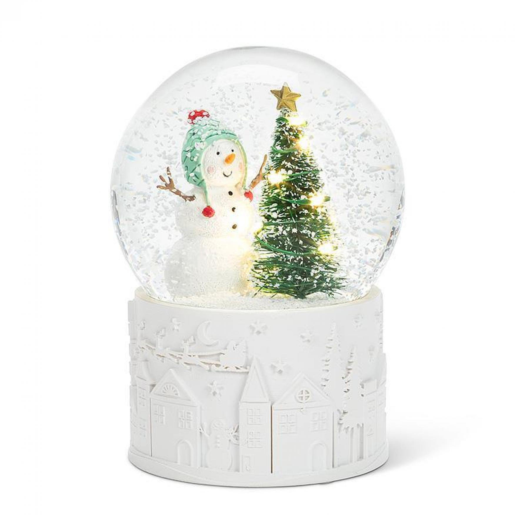 The Holiday Aisle® Snowman With Led Tree On A Christmas Village Scene ...