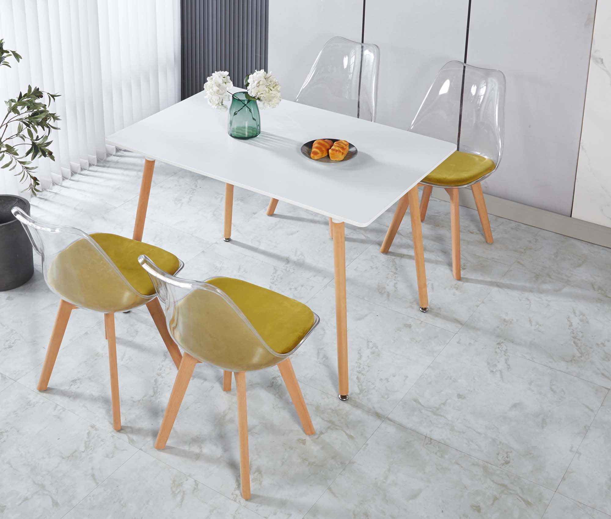 Orren Ellis 5 Pieces Dining Set,Dining Table For 4-6 People With MDF ...