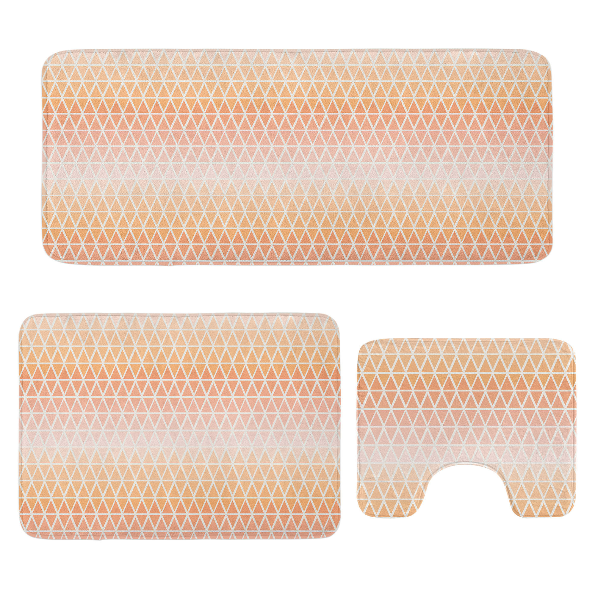 East Urban Home Abstract Bathroom Rug Set 3 Pieces U-Shape & Rectangle ...