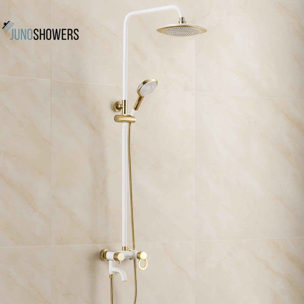 Juno Showers Classic kitchen faucet with high-arc spout and dual spray ...