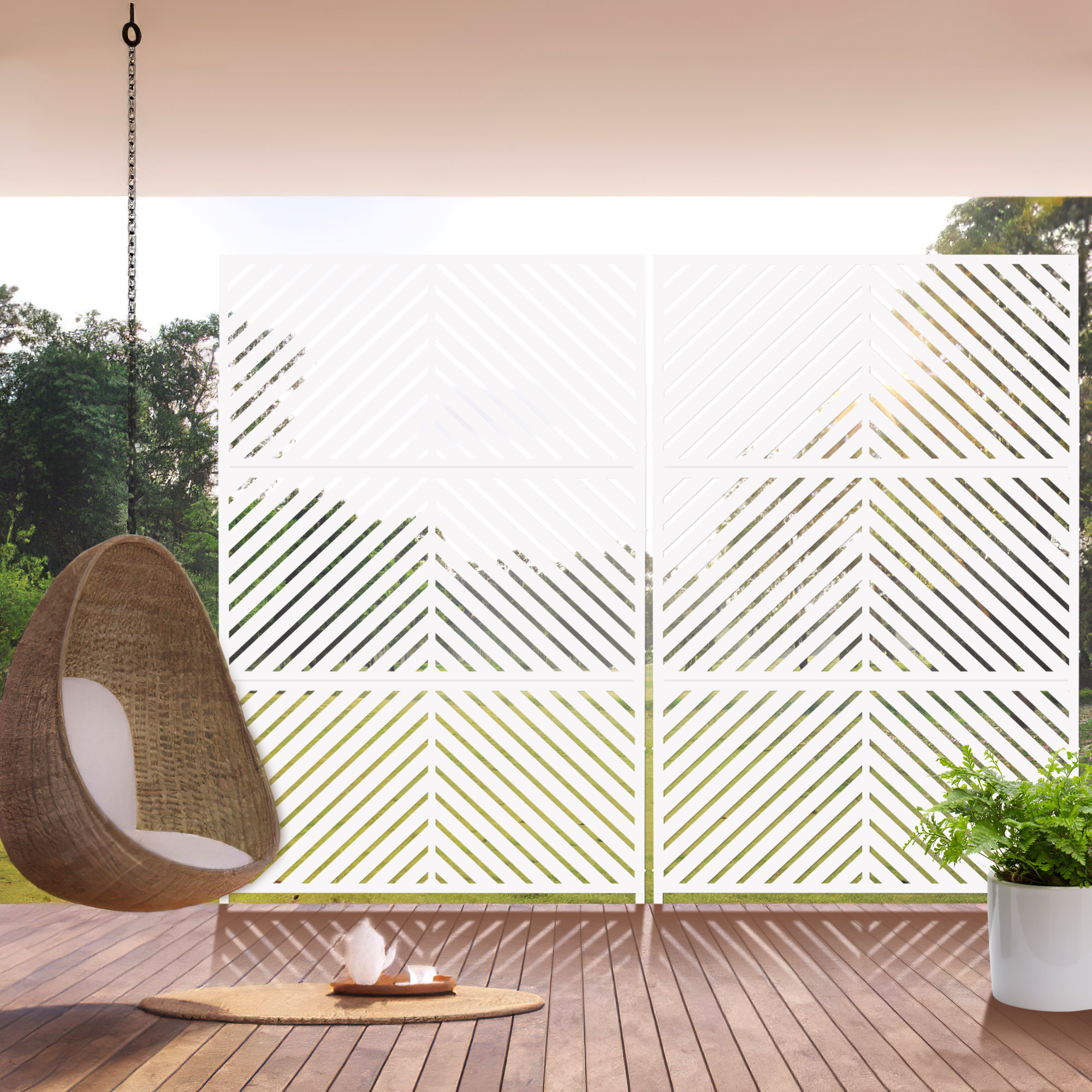 MAYEERTY 6 ft. H x 4 ft. W Metal Privacy Screen & Reviews | Wayfair