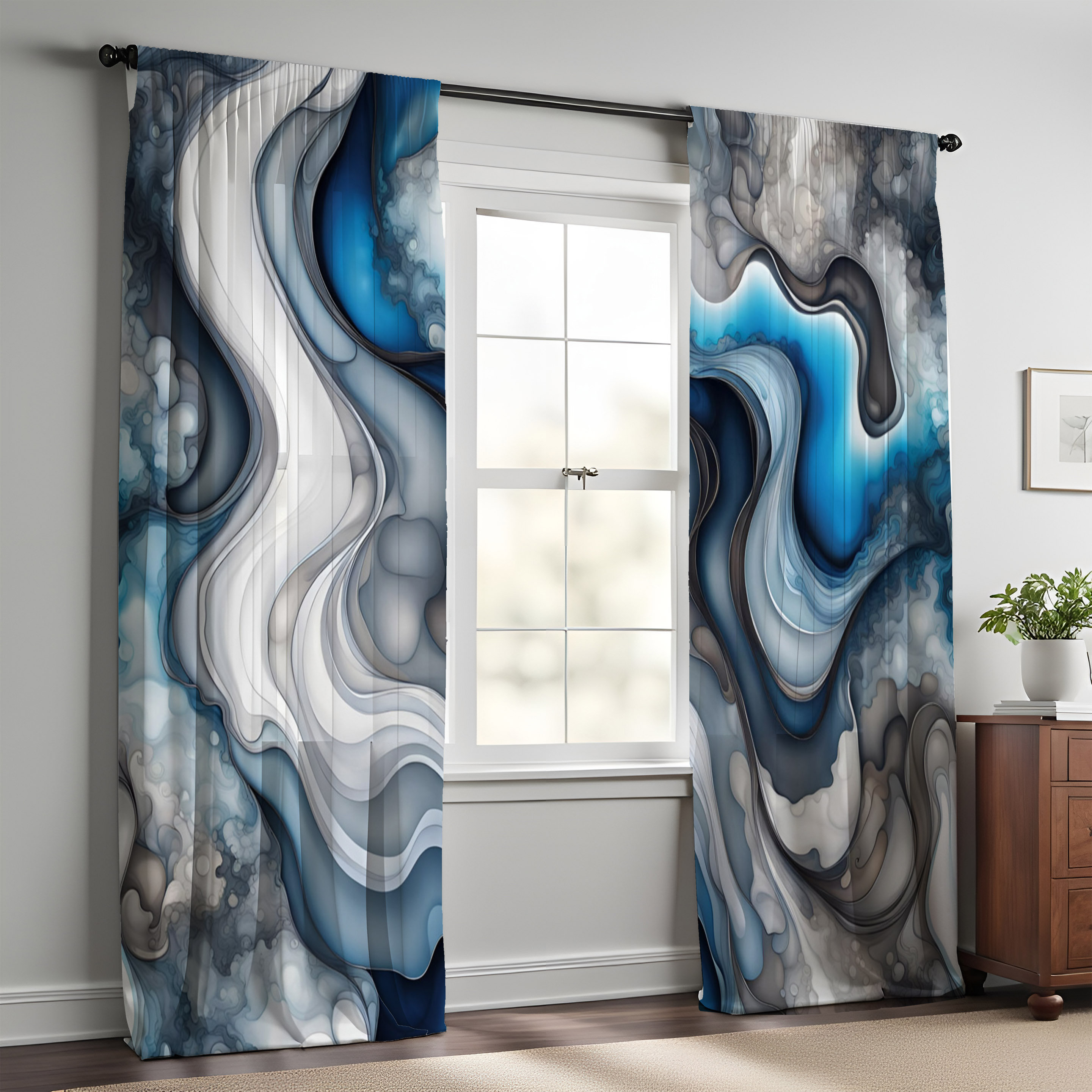 East Urban Home Dumar Polyester Semi-Sheer Curtain Pair | Wayfair