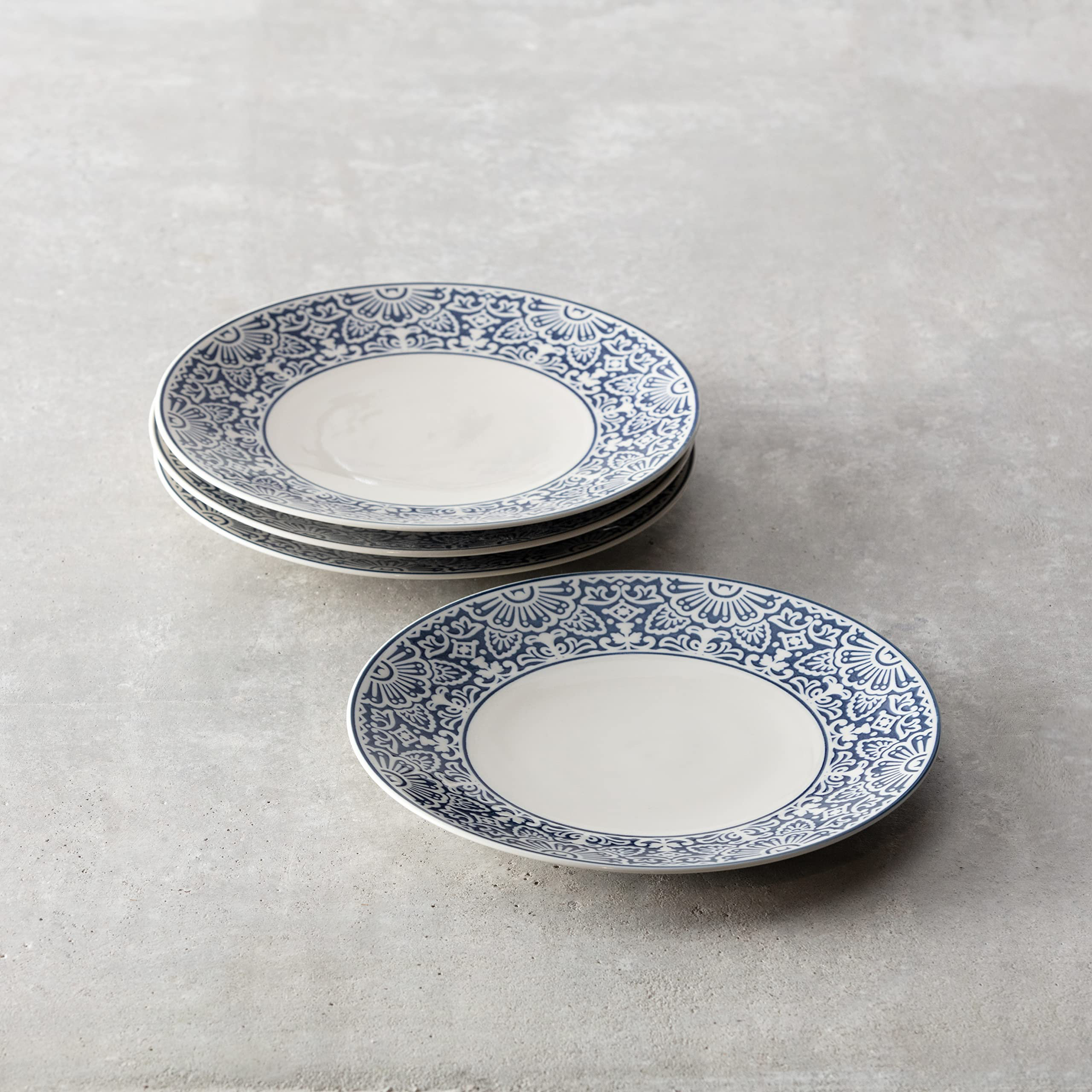 Dakota Fields Vitrified Coupe Rimless Plate, 10.75 Inch Dinner Plate, 4 ...