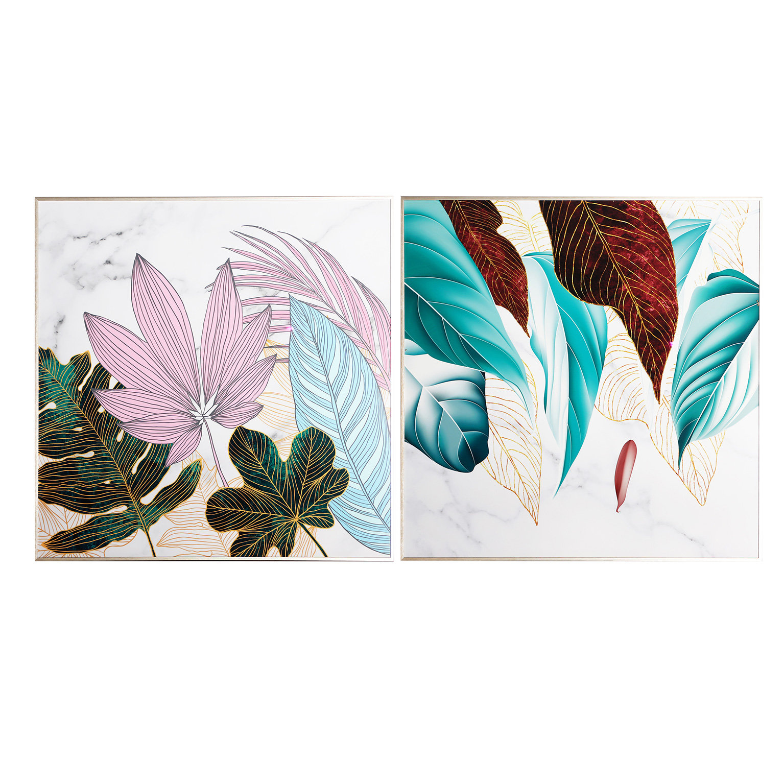 17 Stories Zali - 2 Piece Picture Frame Painting on Canvas Set ...