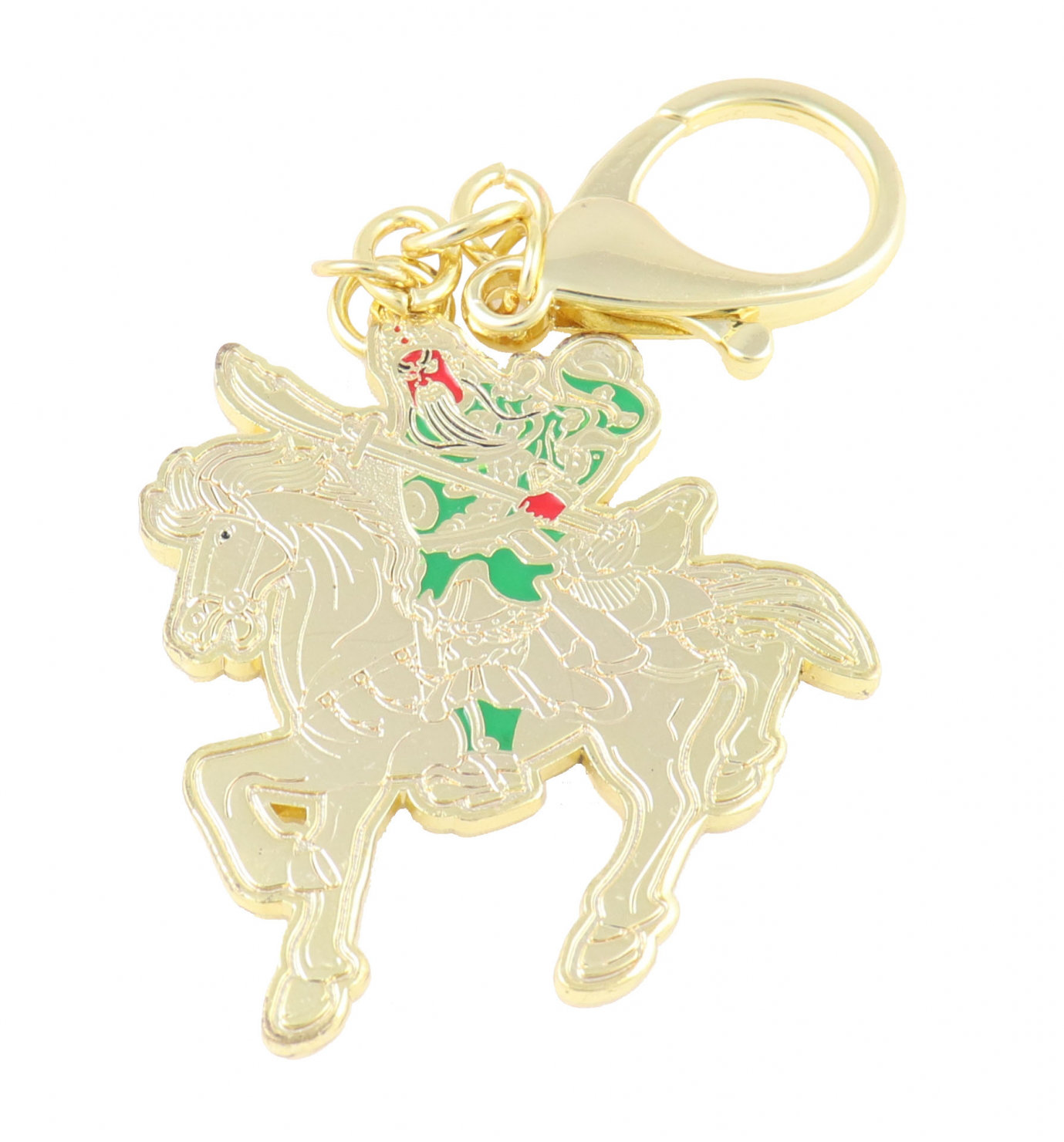 Bungalow Rose Feng Shui Kuan Kung On Horseback Amulet Keychain ...