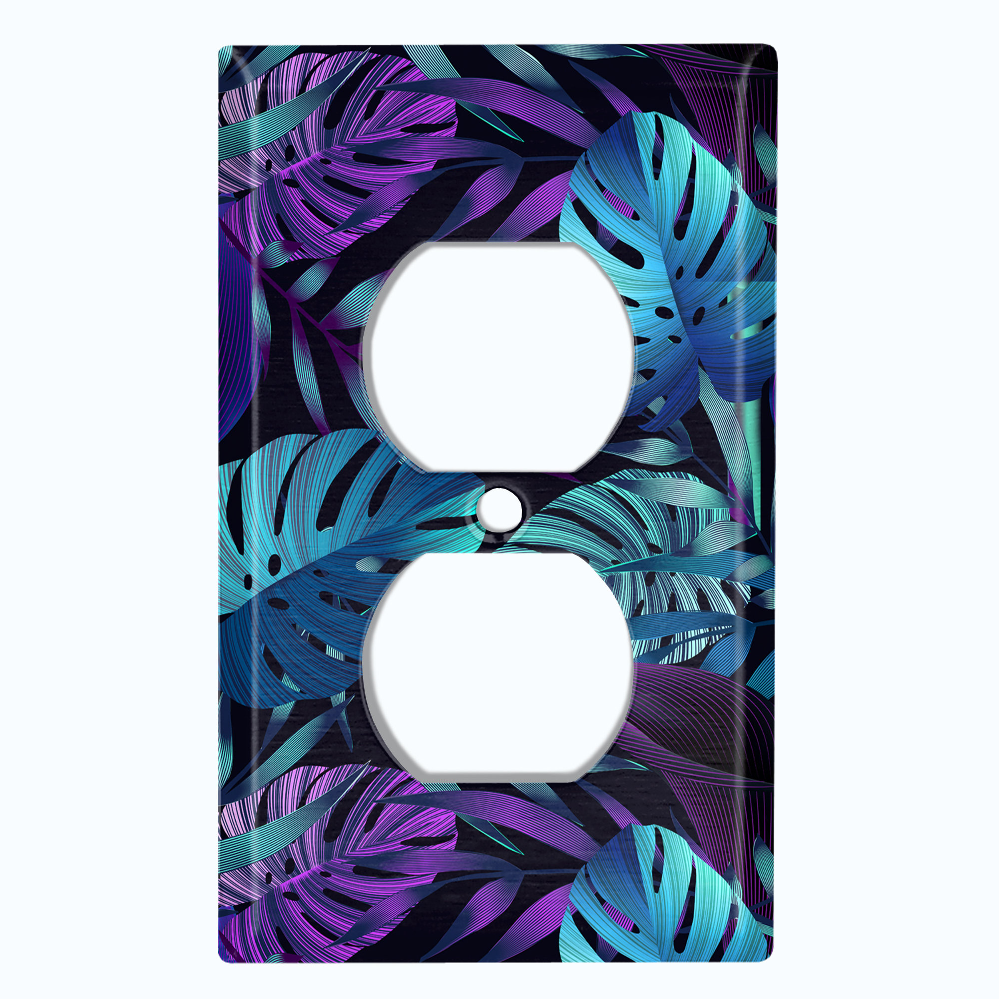 WorldAcc Metal Light Switch Plate Outlet Cover (Jungle Leaves - Single ...