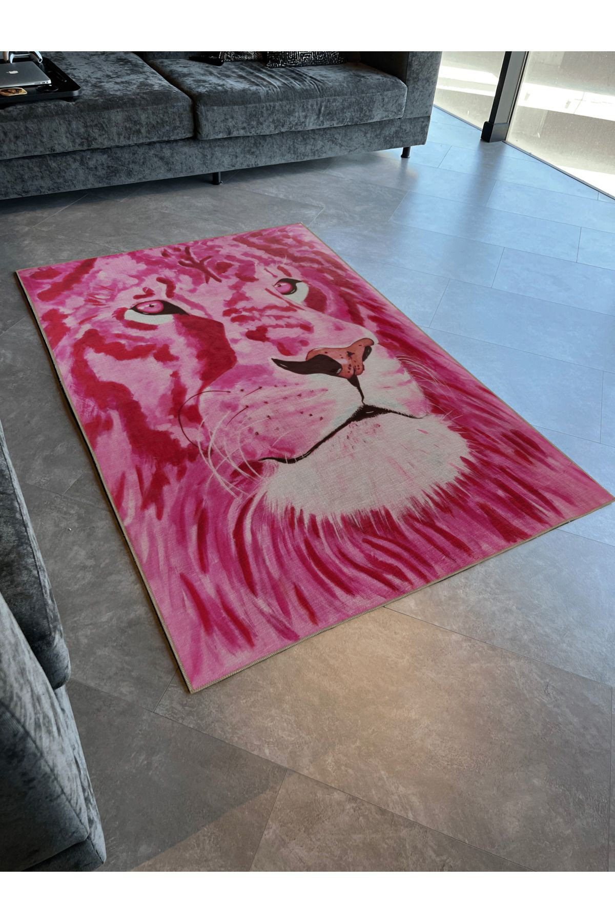 Orren Ellis Pink Themed Noble Lion Patterned Creative Modern Decorative ...