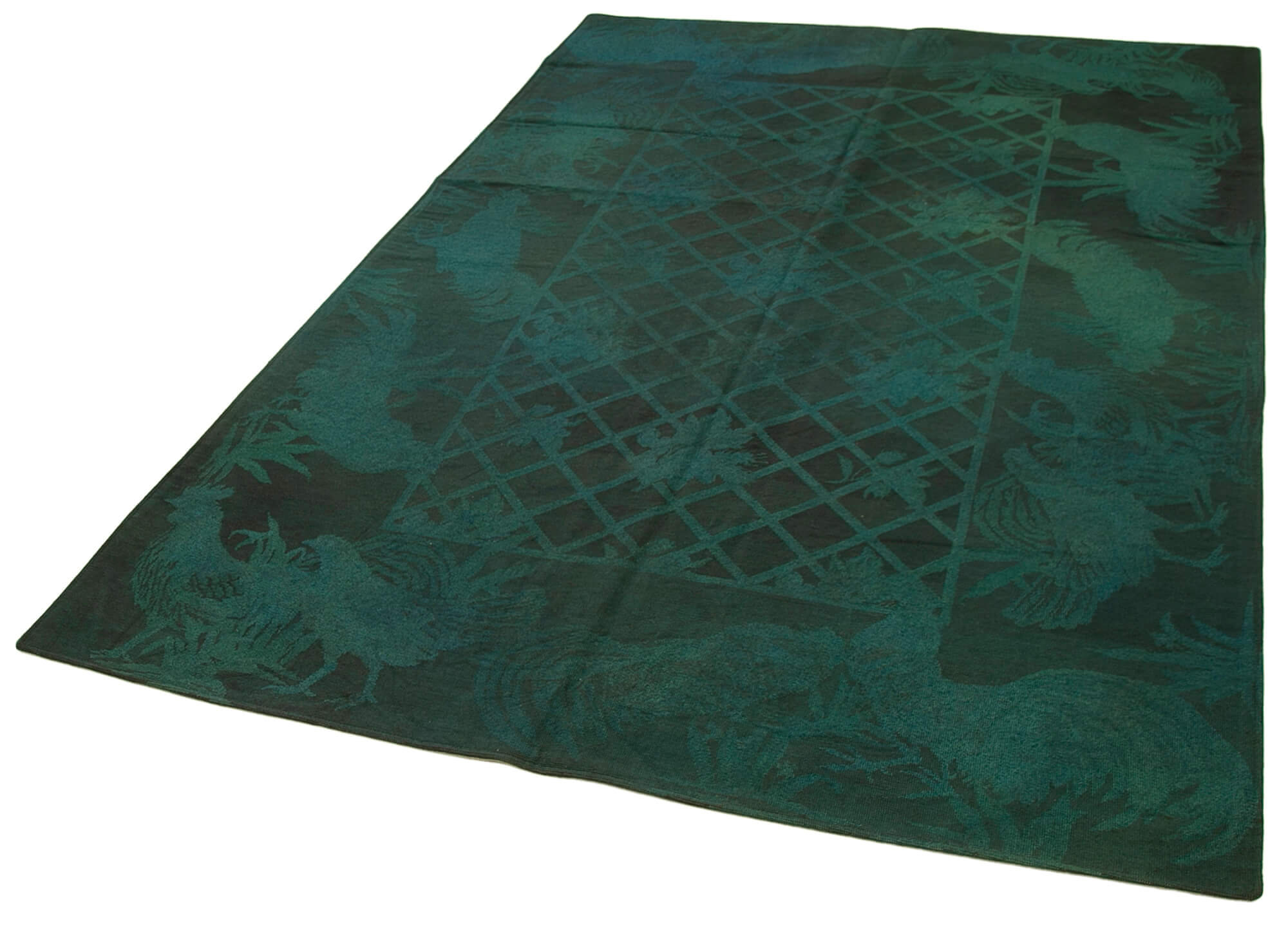 Bungalow Rose Anwar Green Floral Wool Handmade Area Rug | Wayfair