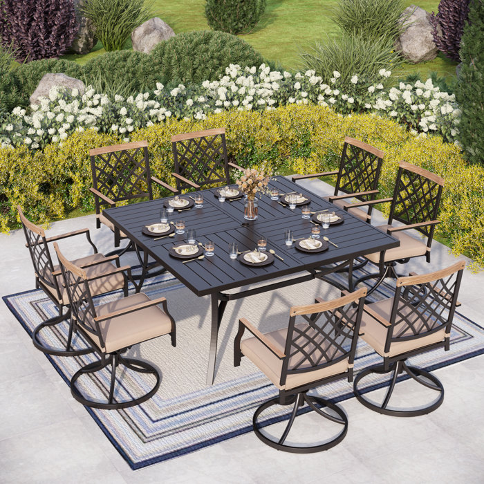 Bloomsbury Market Andrievs 8 - Person Square Outdoor Dining Set with ...
