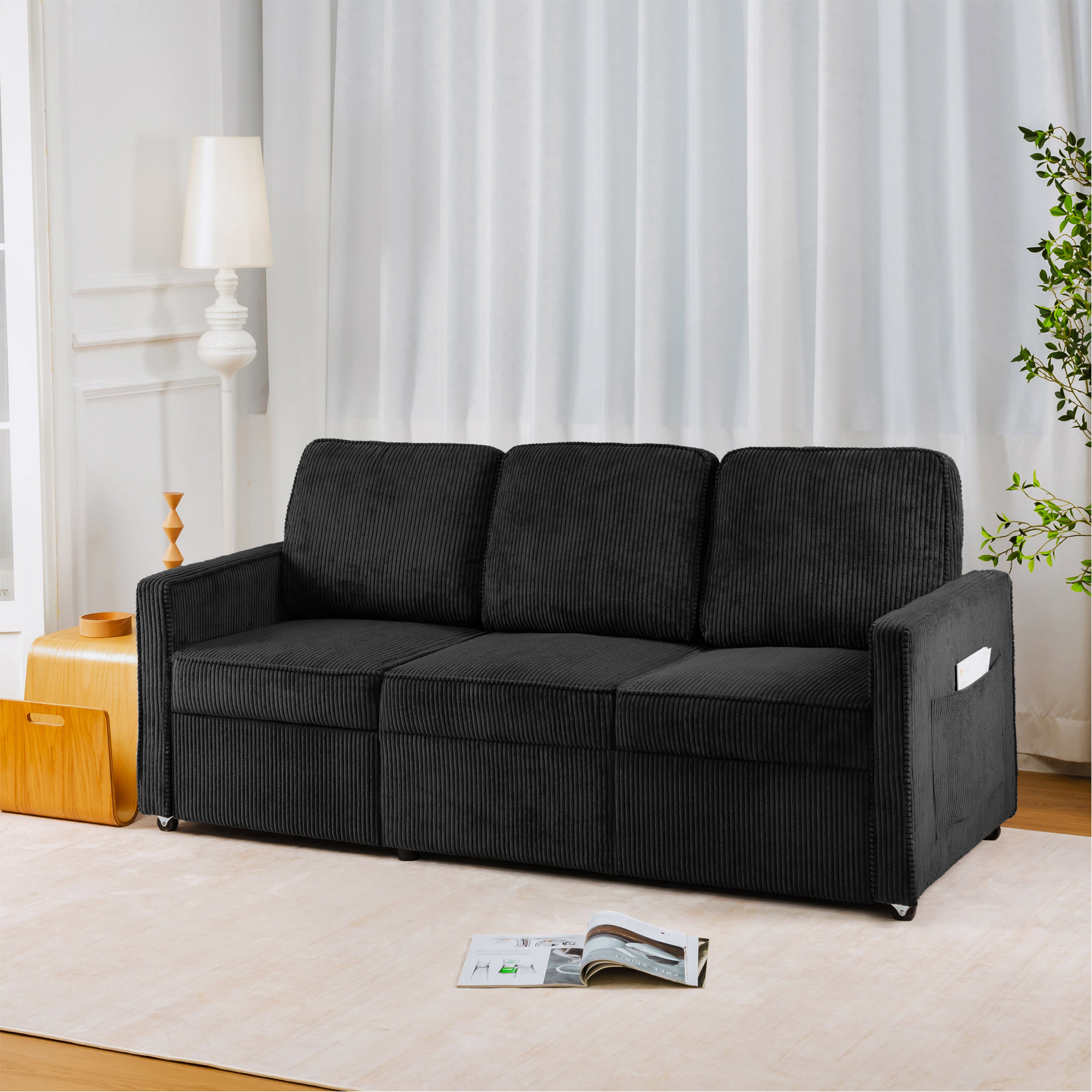 Latitude Run® Retractable 3 Seater Sofa, Flexible And Comfortable For ...