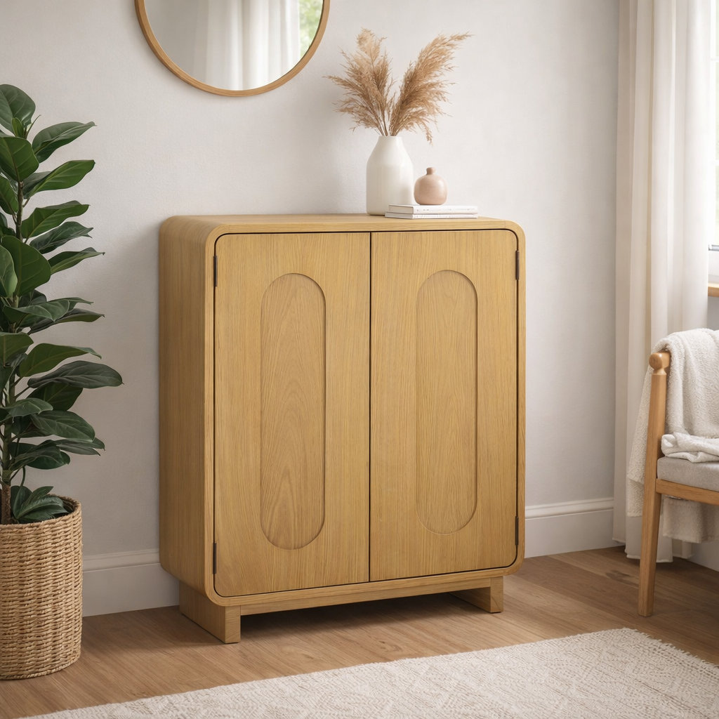 Bayou Breeze Modern Solid Wood Accent Storage Cabinet with Adjustable ...