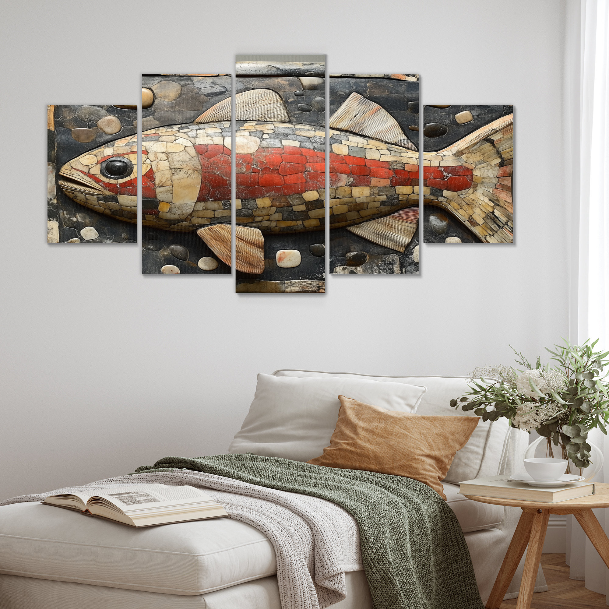 Beachcrest Home™ Canadian Inuit Art Fish In Red And Black Tones ...