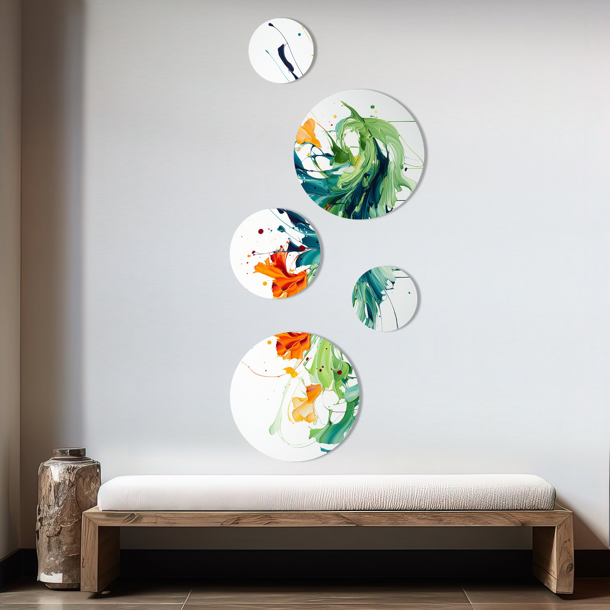 Ivy Bronx Green And White Abstract Expression Painting IV - Abstract ...