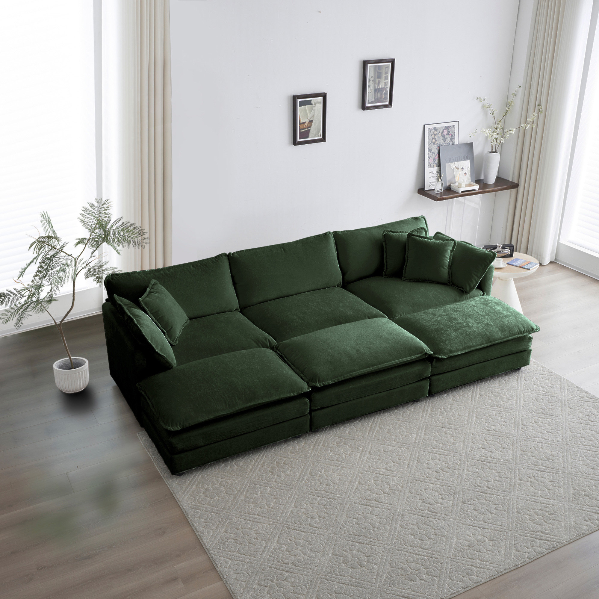 Ebern Designs Versatile Super Soft U-Shaped Sectional Sofa With ...