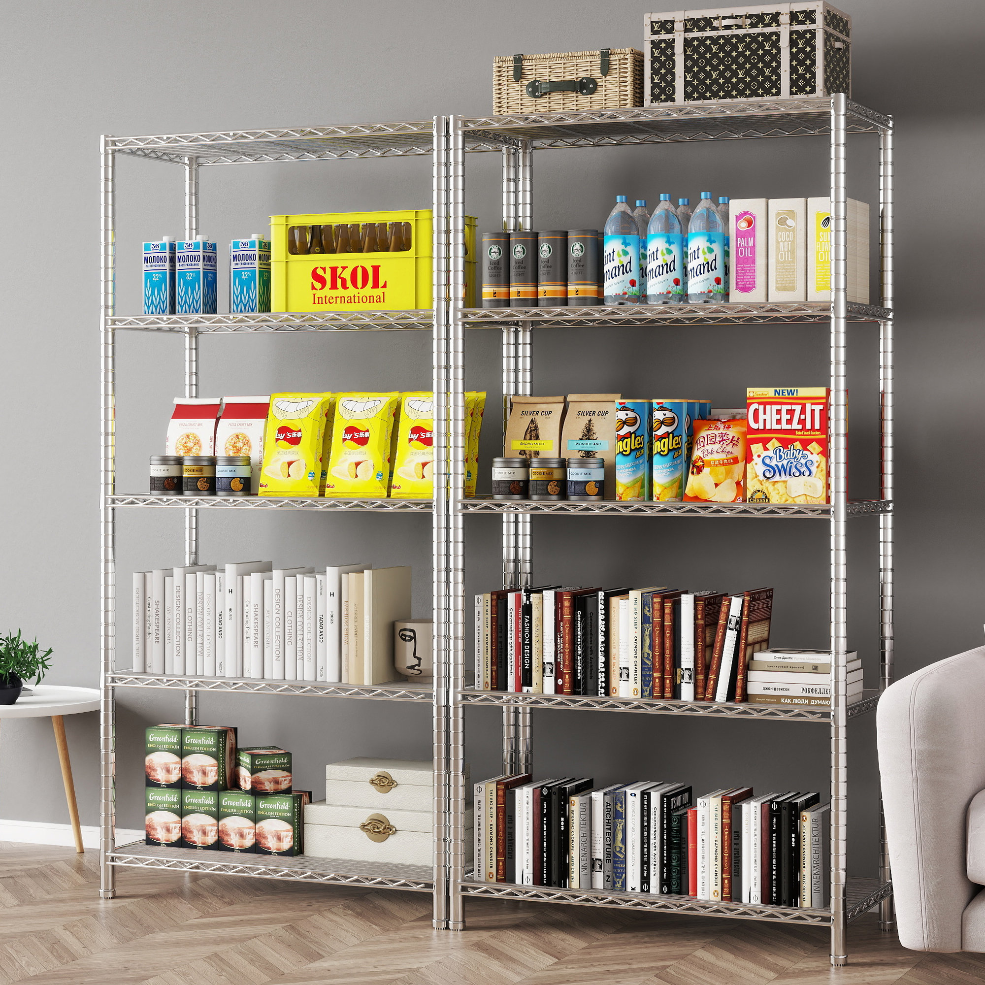 Rebrilliant Runiya Heavy Duty Steel Wire Shelving Unit With Liners By ...