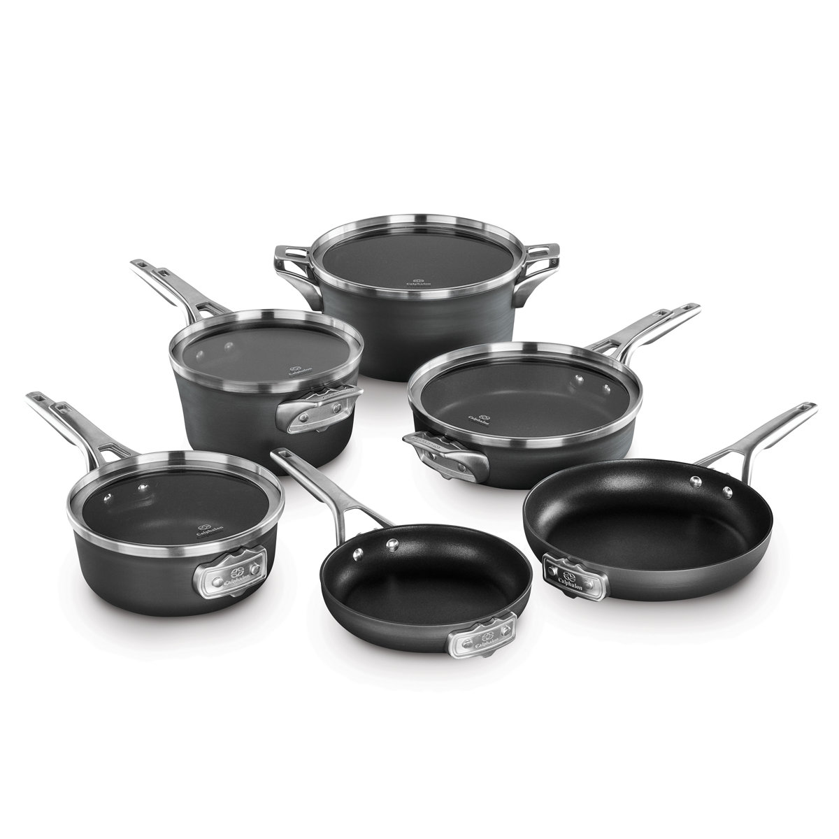 Calphalon 10 Piece Hard-Anodized Aluminum Non Stick Cookware Set ...
