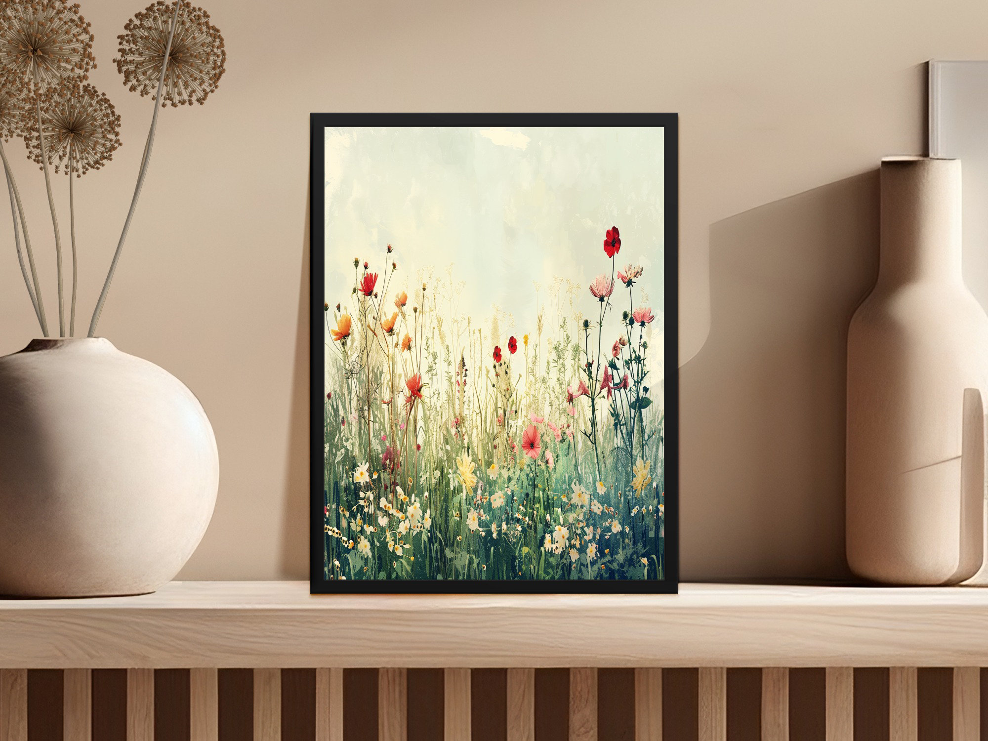 Brayden Studio Artistic Impressionistic Floral Field Artwork Poster ...